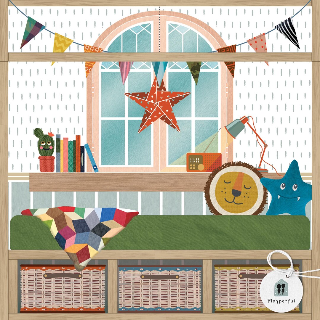 Foldable Paper House Art Print “bedroom” | Double-sided, Eco-friendly ...