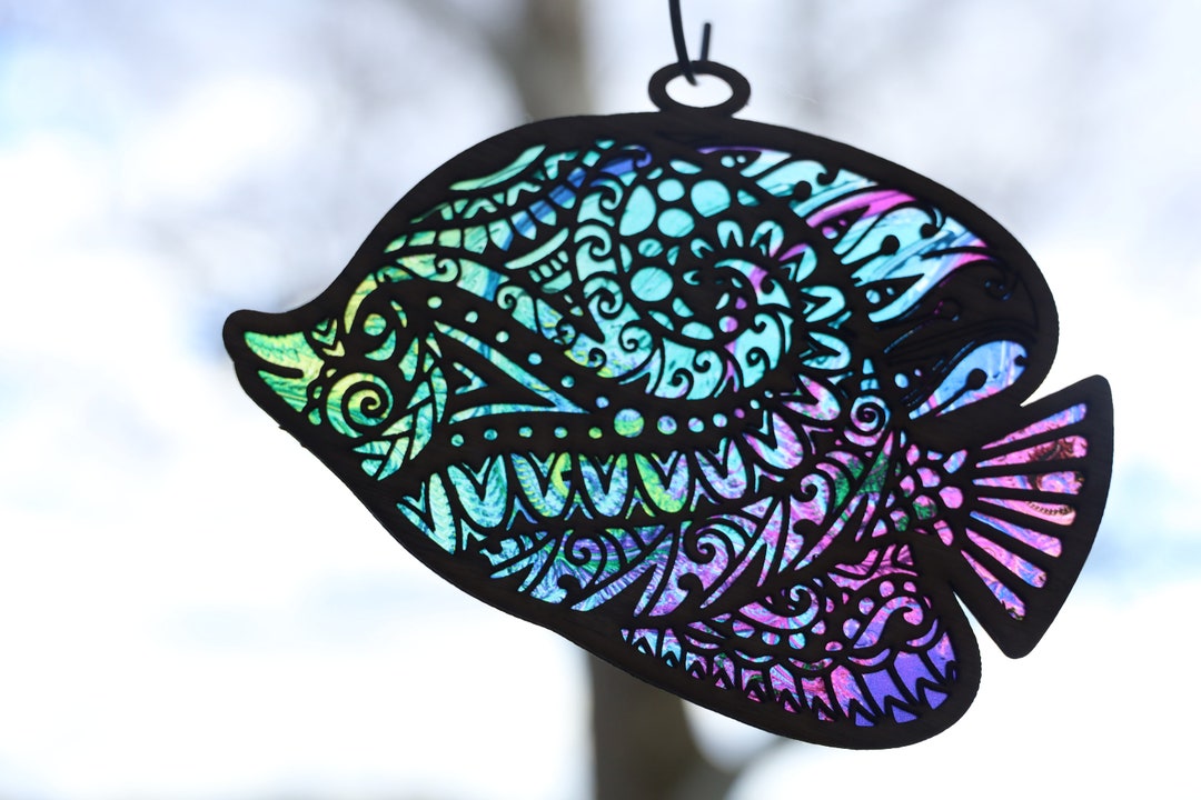 Rainbow Fish Suncatcher - Etsy