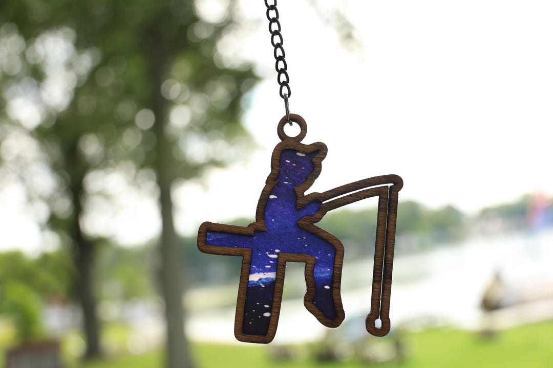 Fishing Boy Suncatcher: Stained Glass Effect, Christian Car Charm - Etsy