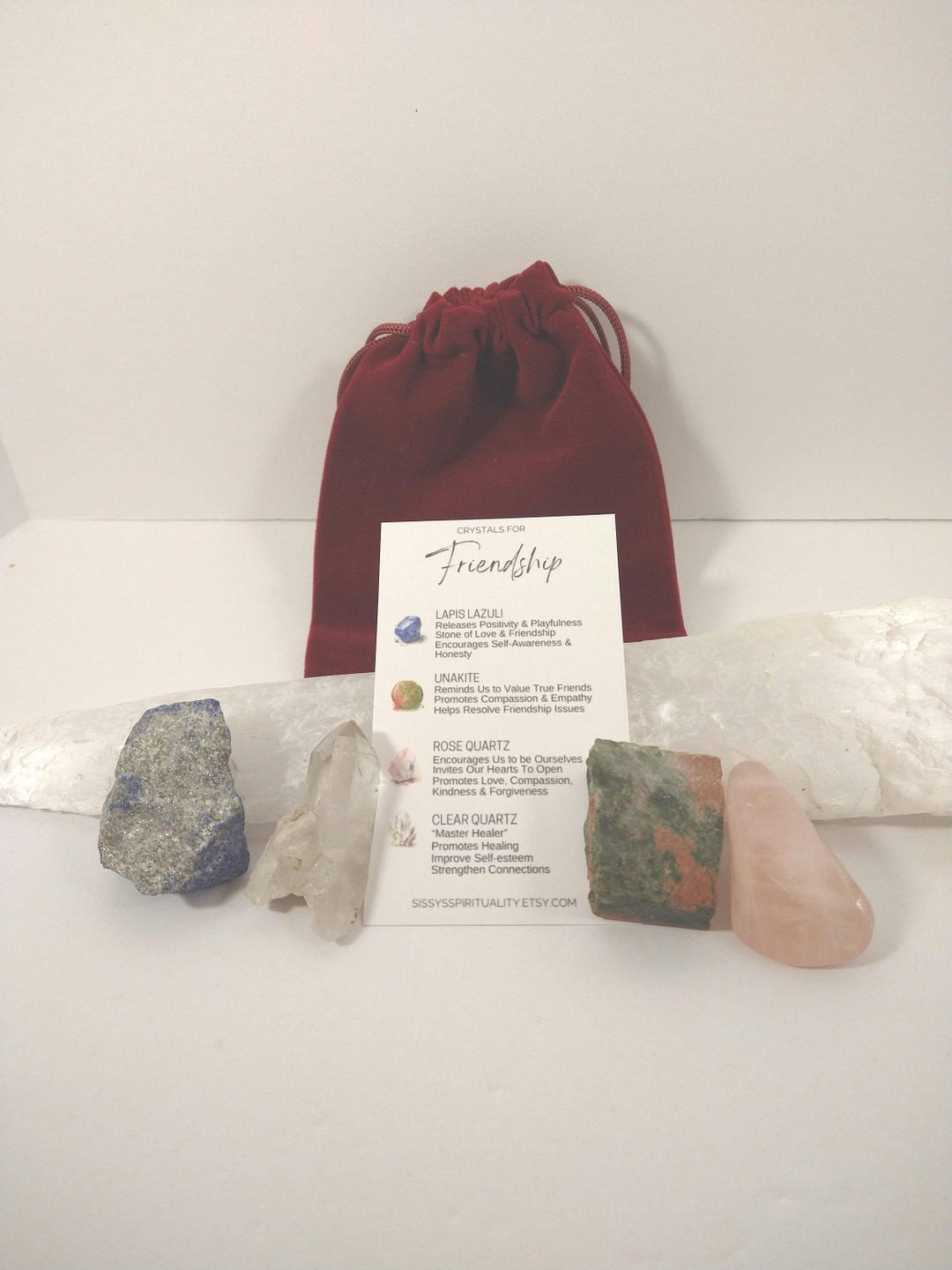 Friendship Stone/crystals. Lapis Lazuli, Unakite, Rose Quartz & Clear ...