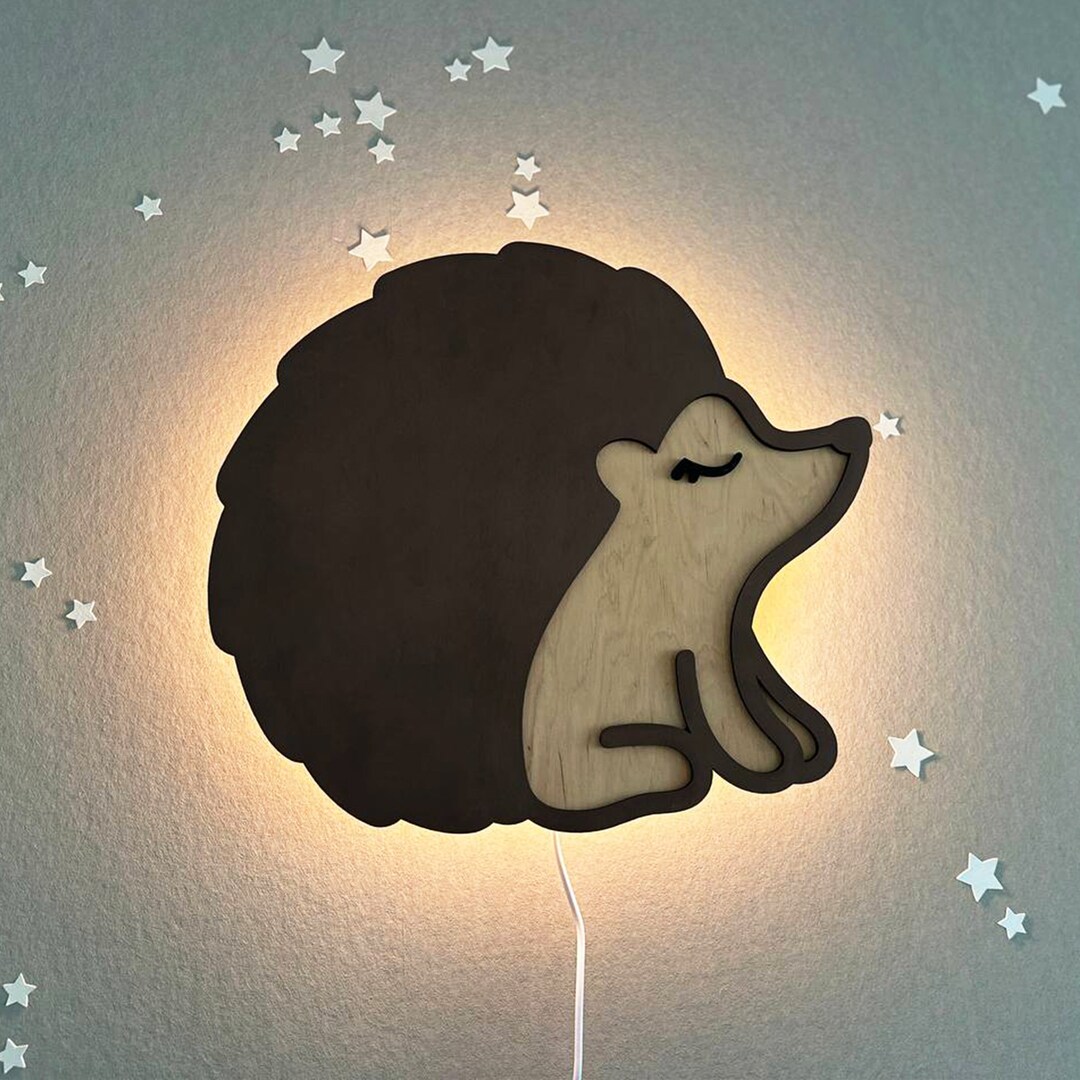 Hedgehog Night Light for Kids With Transforming Custom Panels Nursery ...