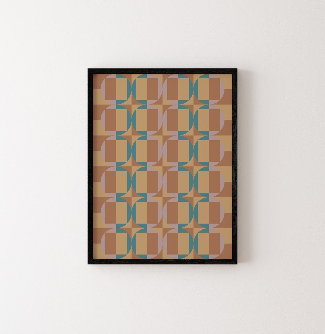 Modern Wall Art, Geometric Print, Mod Pattern Wall Hanging, Modern Home ...