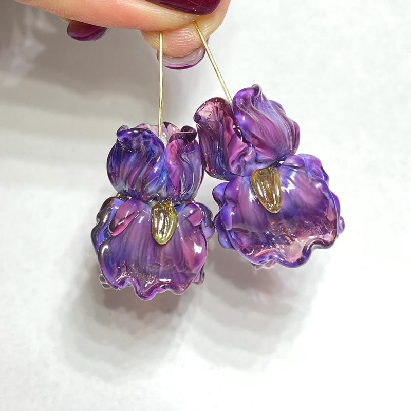 Glass Flower Beads - Etsy