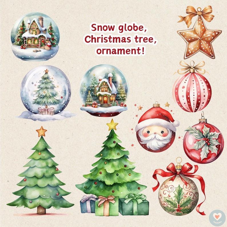 Christmas Characters Clip Art Bundles, Christmas Decoration Clip Art ...