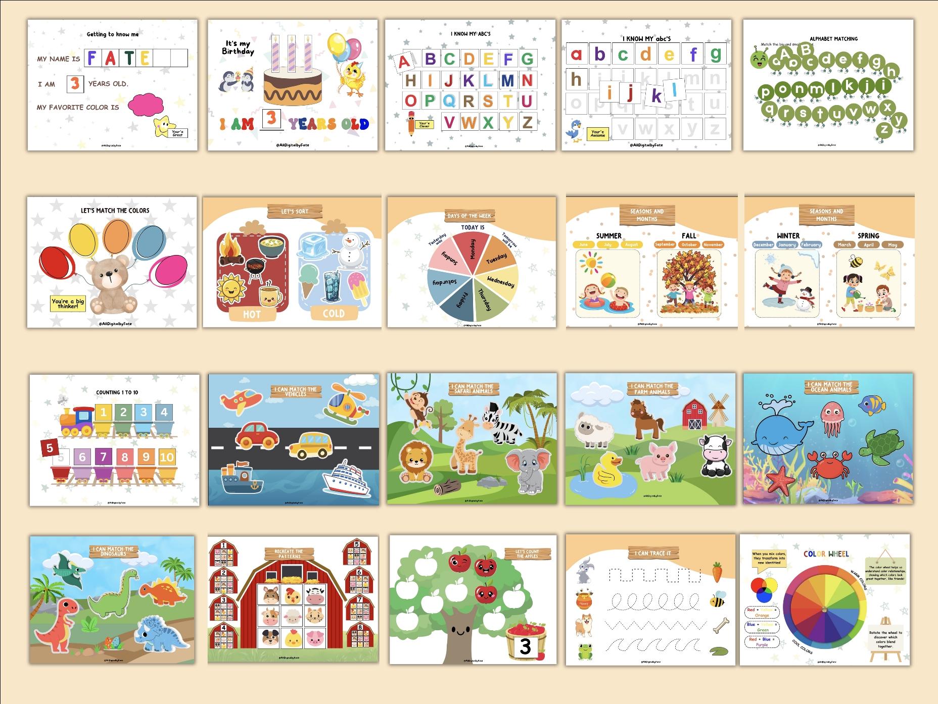 Busy Book Printable Quiet Book for Toddler Montessori Homeschool ...
