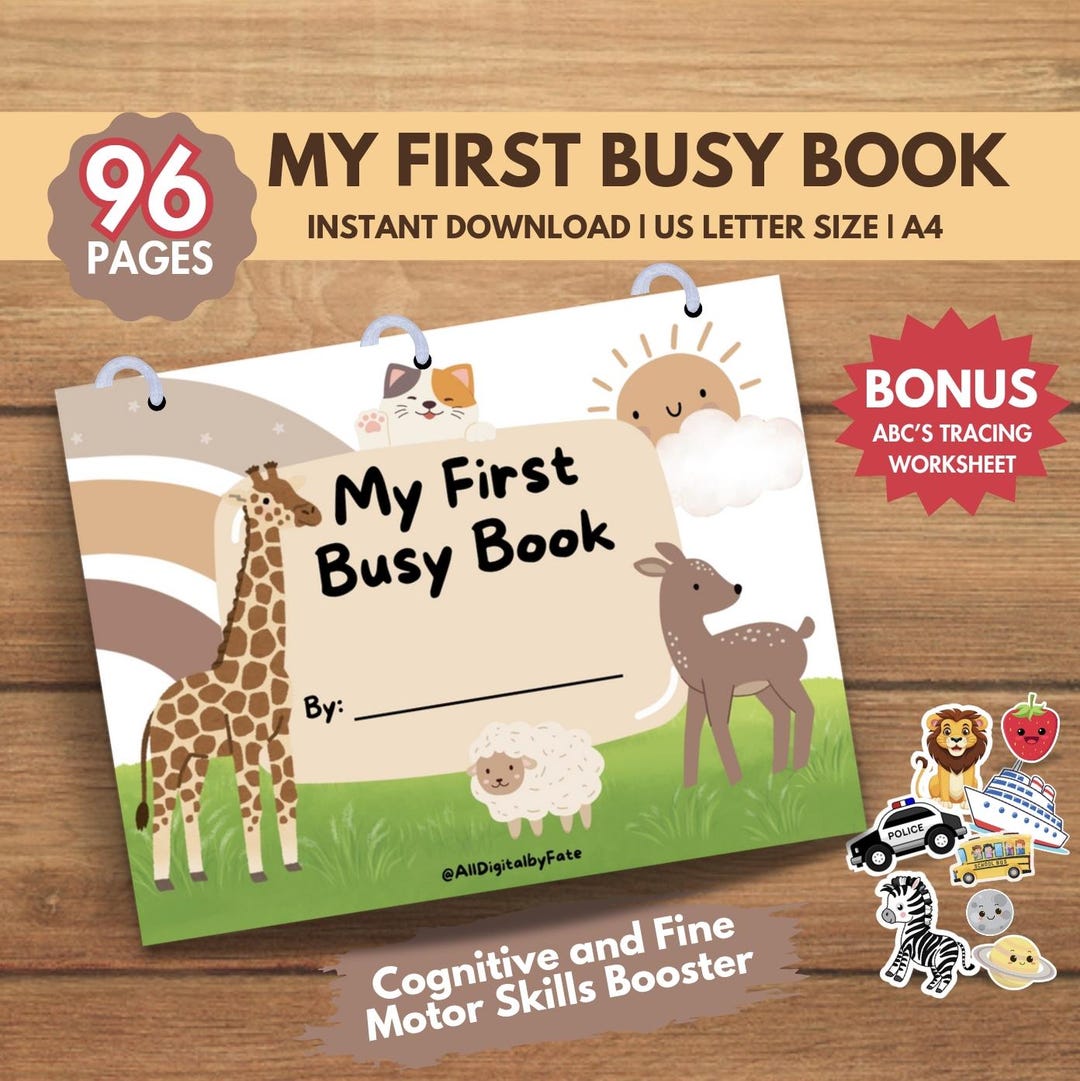 Busy Book Printable Quiet Book Preschool Workbook Pre K Curriculum ...