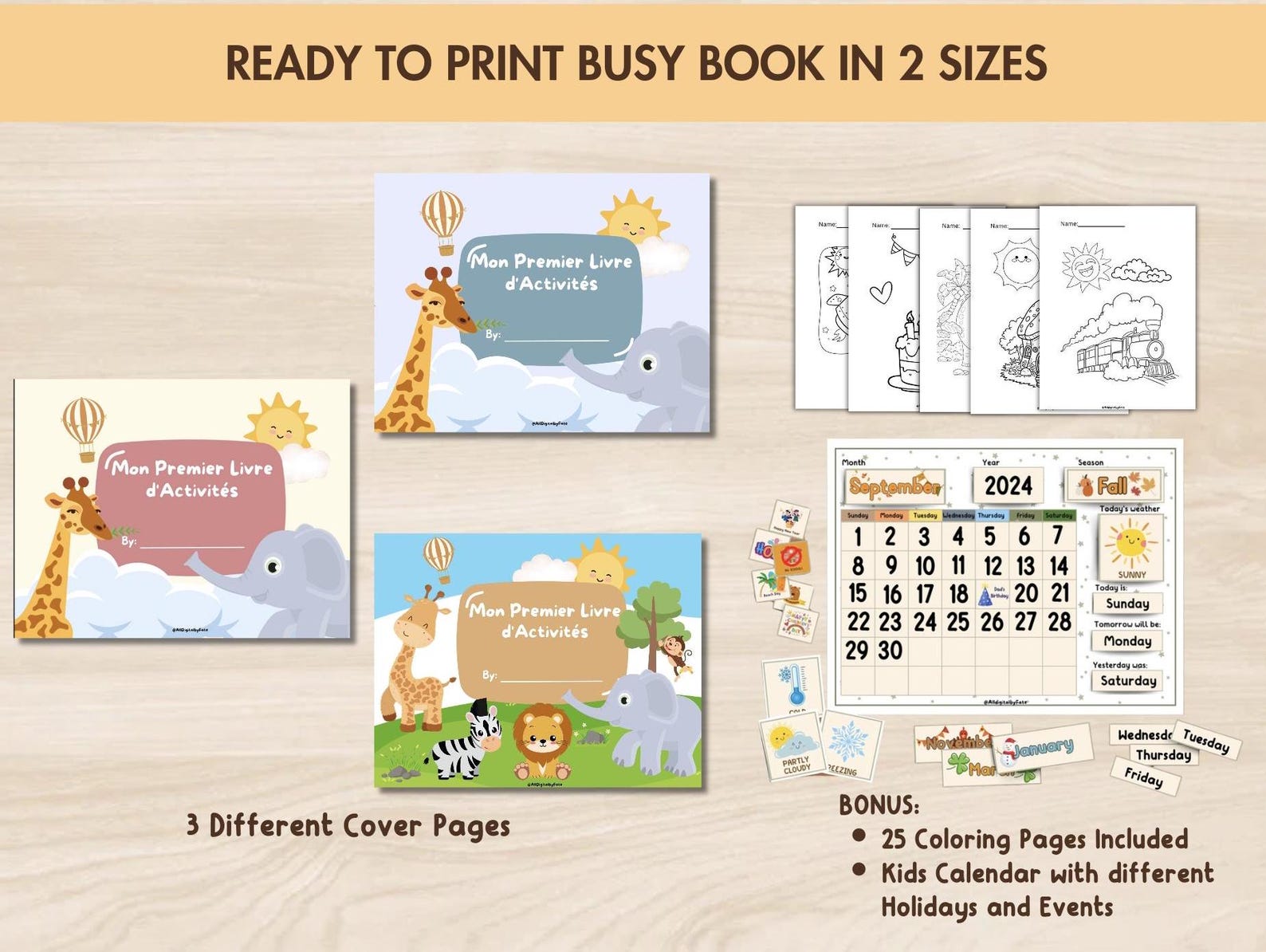 French Busy Book Printable: Montessori Learning Activities (digital ...