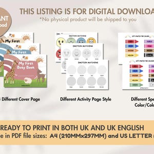 Busy Book Printable Quiet Book Preschool Workbook Pre K Curriculum ...