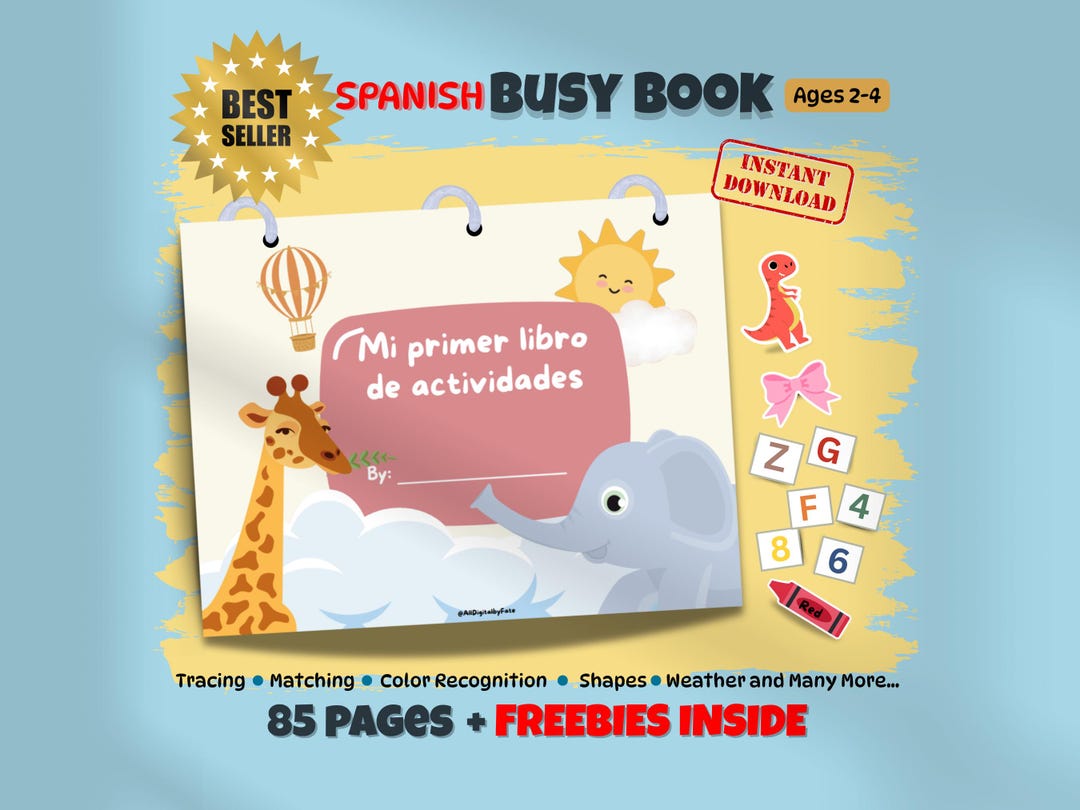 Cuaderno de actividades imprimible en español para niños de preescolar ...