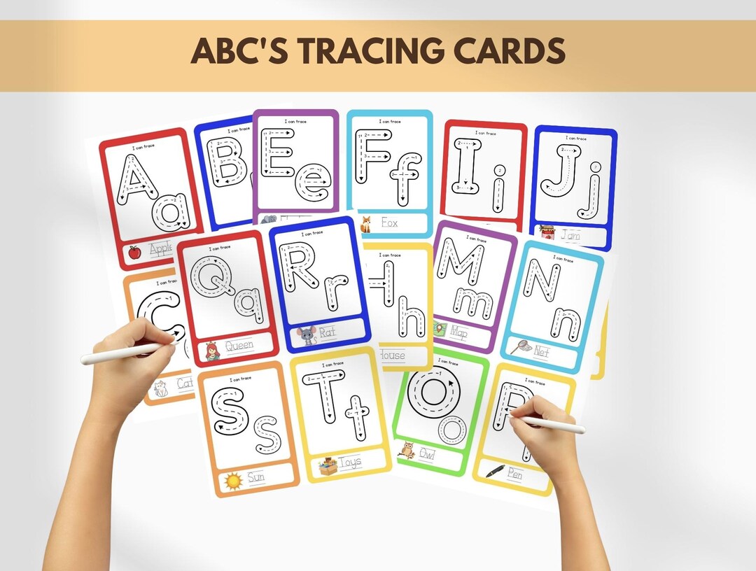 ABC Tracing Cardstoddler Activities Prewriting Printable Montessori ...