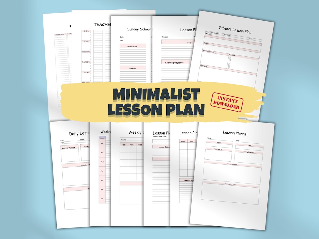 Lesson Plan Printable Template | Lesson Planner for Teachers ...