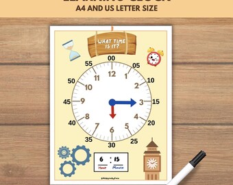 Printable Clock for Kids, PDF, Educational Activities Toddler ...