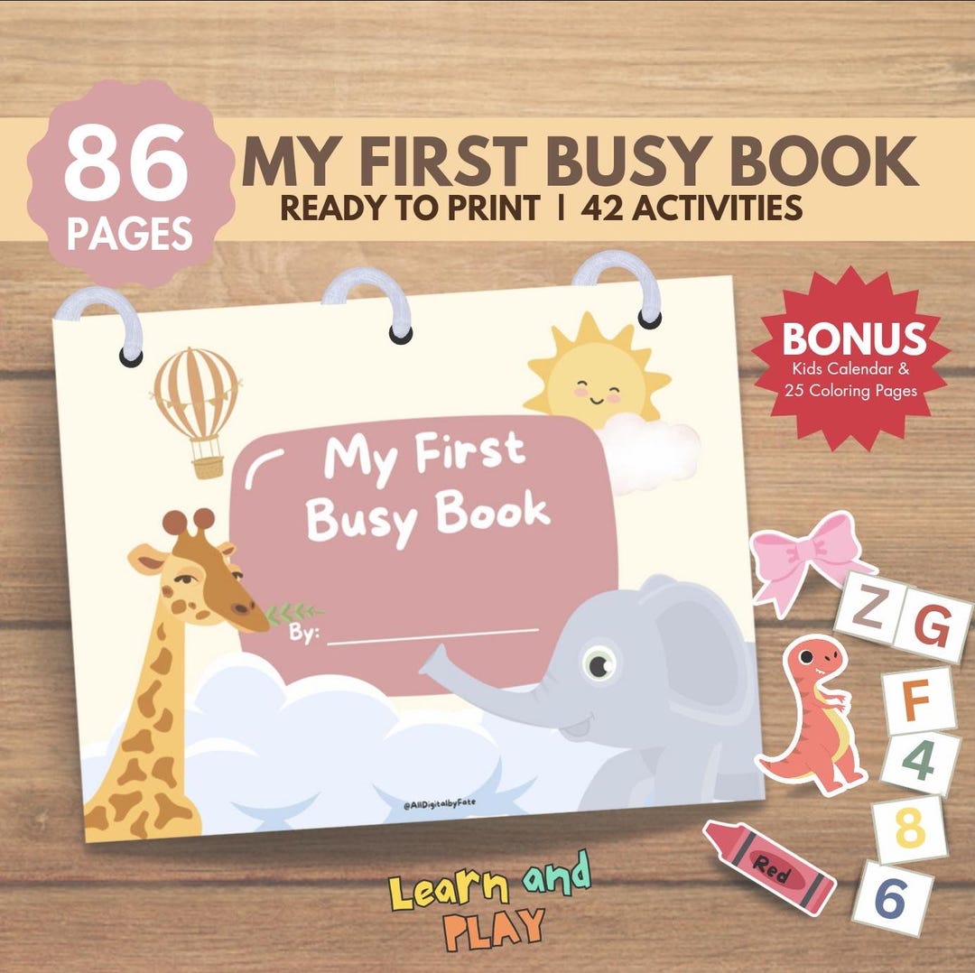 Busy Book Printable, Toddler Learning Binder, Preschool Activities ...