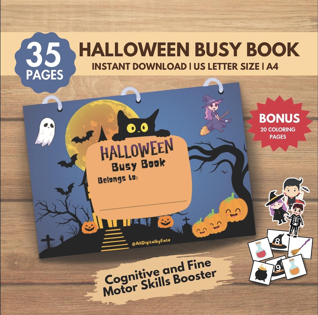 Halloween Busy Book Printable Toddler Activities Halloween Activities ...