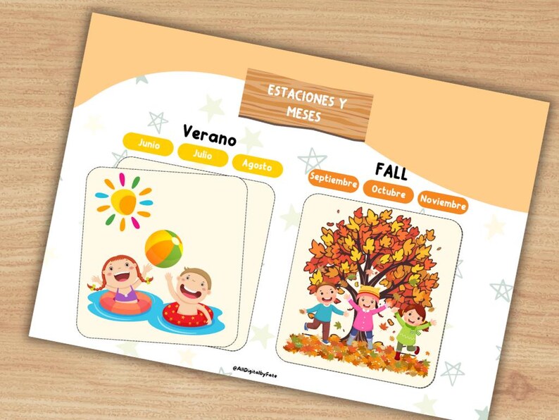 Spanish Busy Book Printable Season Spanish Quiet Book Montessori ...