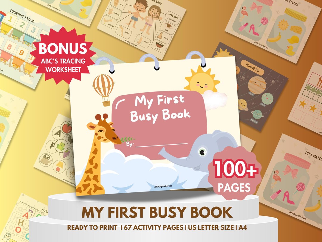 Busy Book Printable Quiet Book for Toddler Montessori Homeschool ...