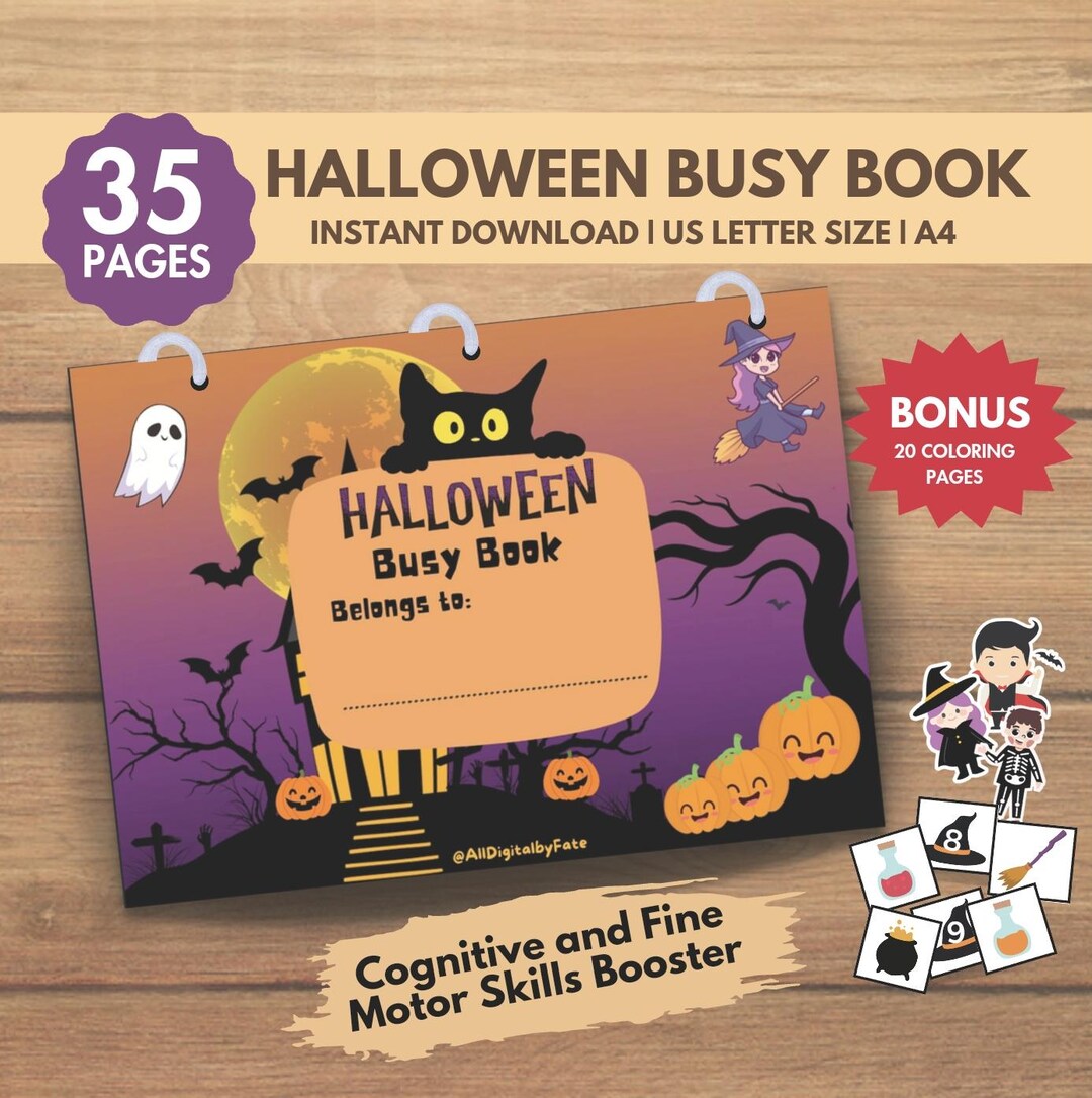 Halloween Busy Book Printable , Halloween Toddler Activities ...