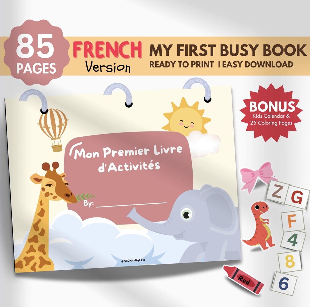 French Busy Book Printable: Montessori Learning Activities (digital ...