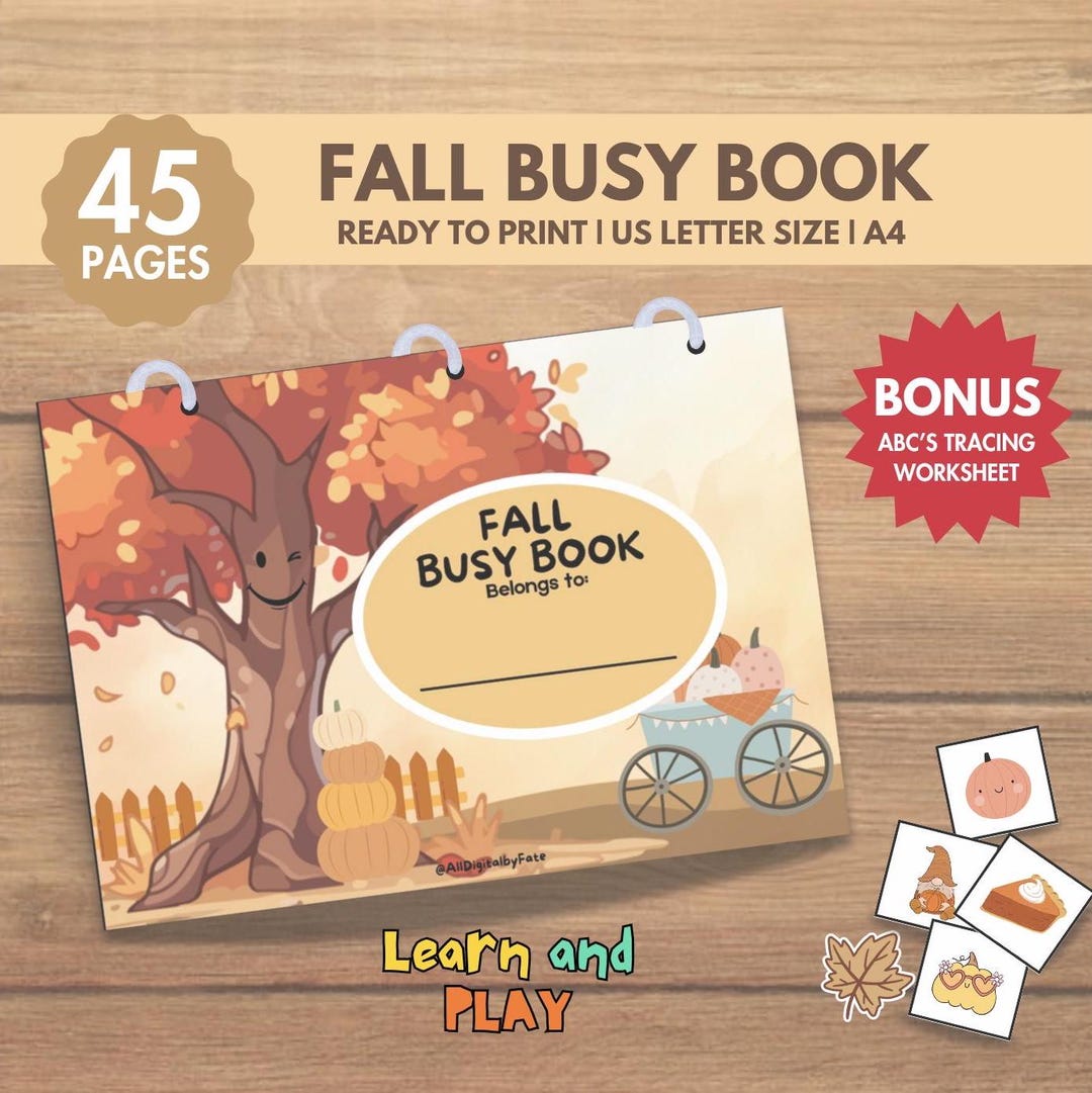 Fall Busy Book Printable | Fall Quiet Book Homeschool Learning ...