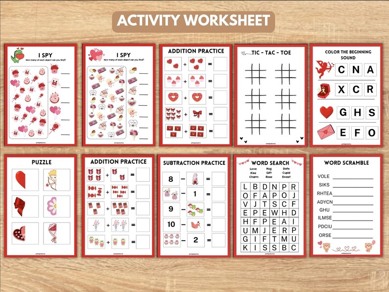 Valentines Day Printable Kids Activity Worksheet Home School Resources ...