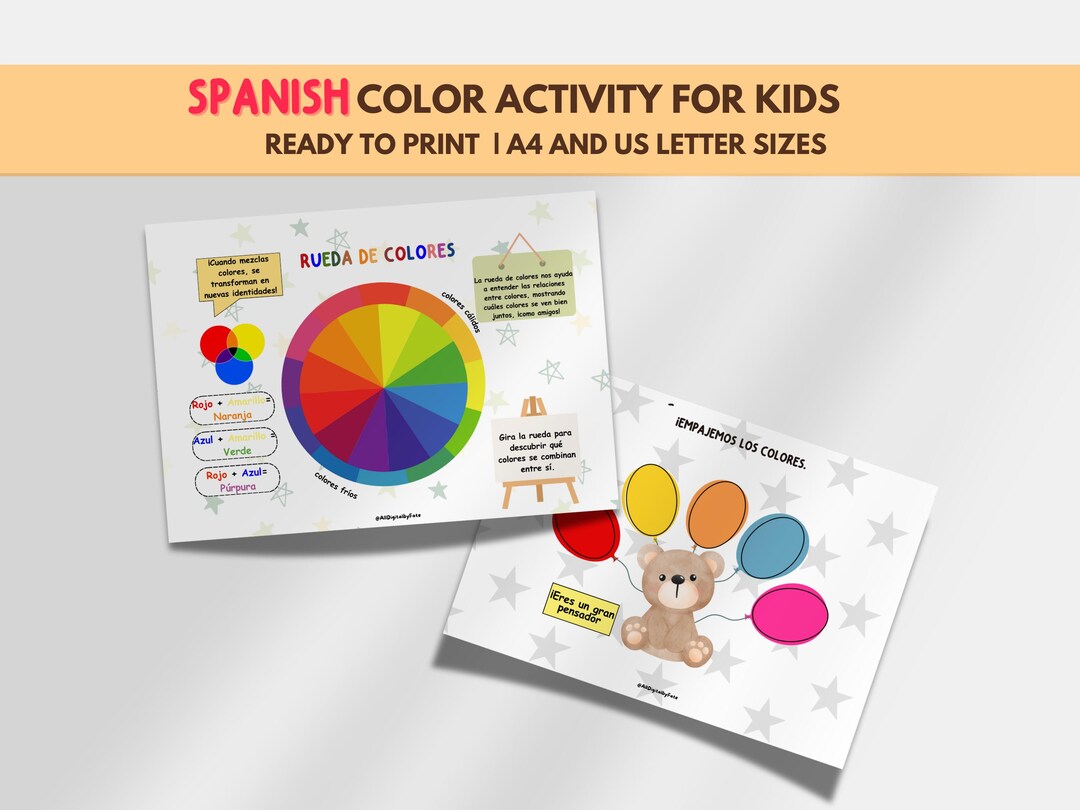 Color Wheel Spanish Busy Book Printable Spanish Quiet Book Montessori ...