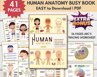 Human Anatomy Busy Book Body Parts Printable Montessori Material ...