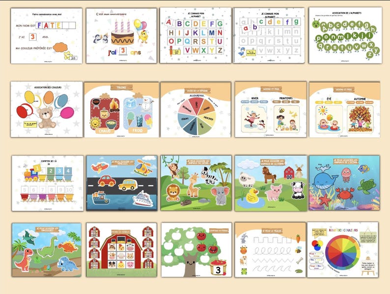 French Busy Book Printable: Montessori Learning Activities (digital ...