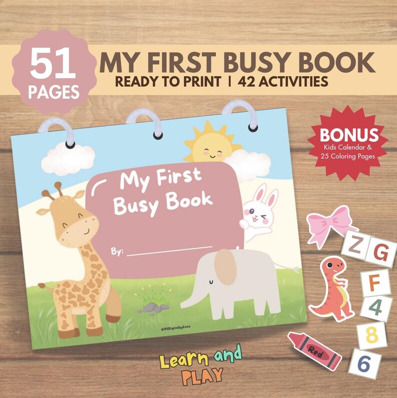 Busy Book Printable for Kids Quiet Book Montessori Homeschool Resources ...