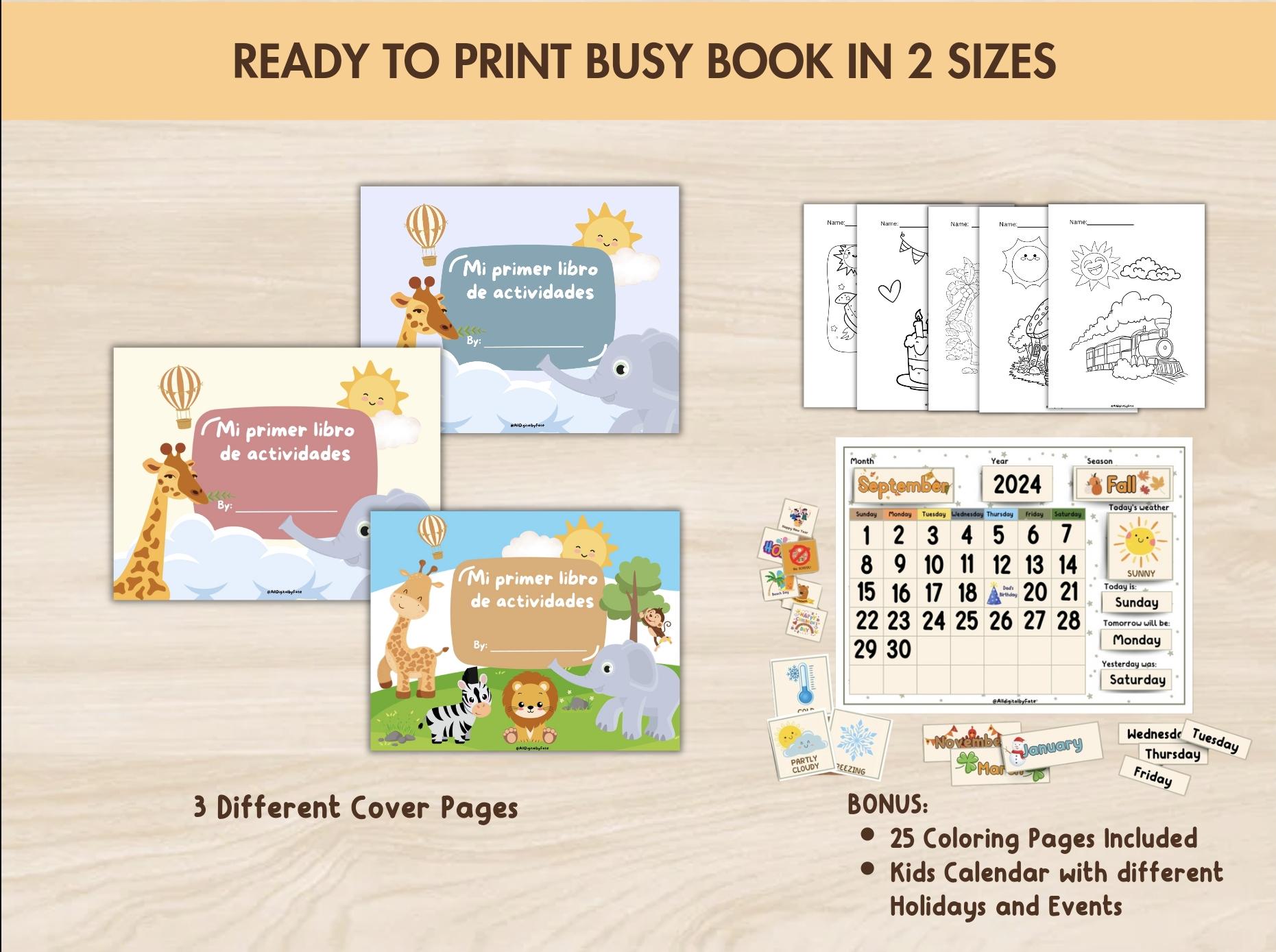 Spanish Busy Book Printable, Spanish Quiet Book, Montessori Homeschool ...