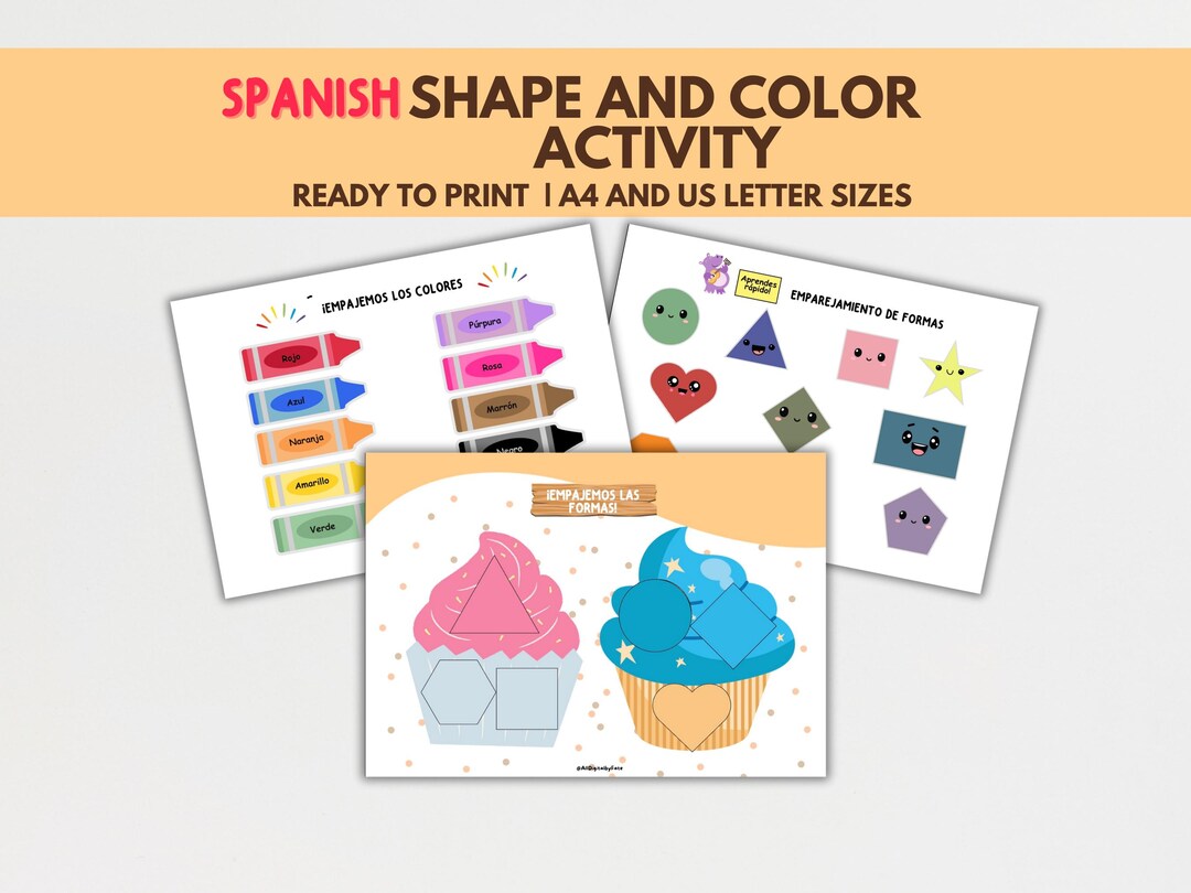 Color and Shape Spanish Busy Book Printable Spanish Quiet Book ...