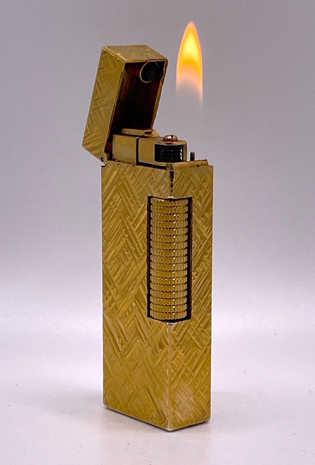 Dunhill Rollagas WORKING Vintage Lighter in a Gold Plated Florentine ...