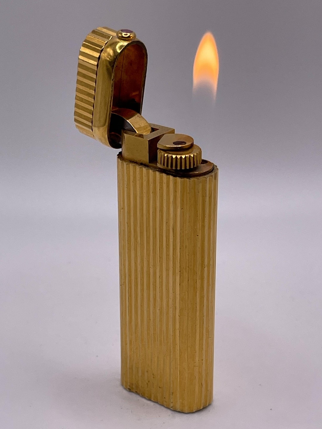 Cartier Vintage WORKING Oval Lighter in Gold Plated “godron” Fluted W ...