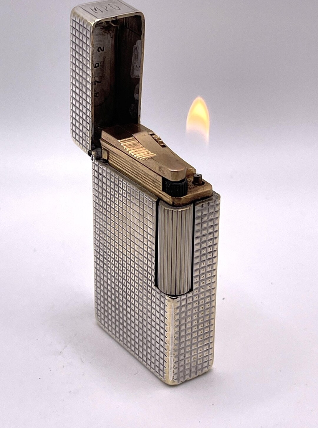 S.T. DUPONT Vintage WORKING Ligne 1 BS Large Lighter Silver Hobnail ...