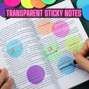 Transparent Sticky Notes, Clear Sticky Tabs, Translucent Book Marker ...