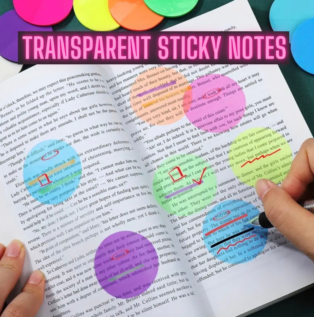 Transparent Sticky Notes, Clear Sticky Tabs, Translucent Book Marker ...