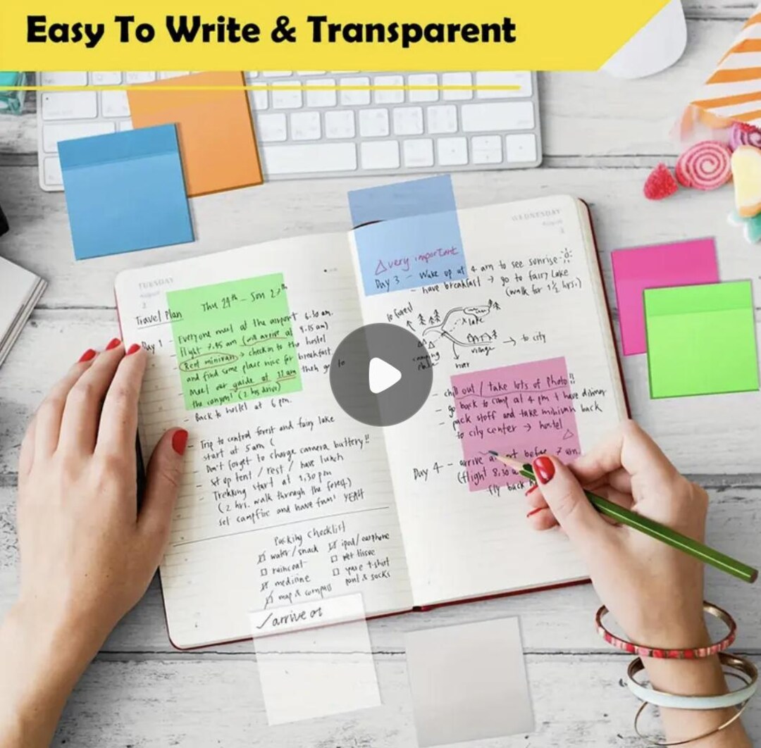 Transparent Sticky Notes, Bible Journaling, Book Notes Memo Magazine ...