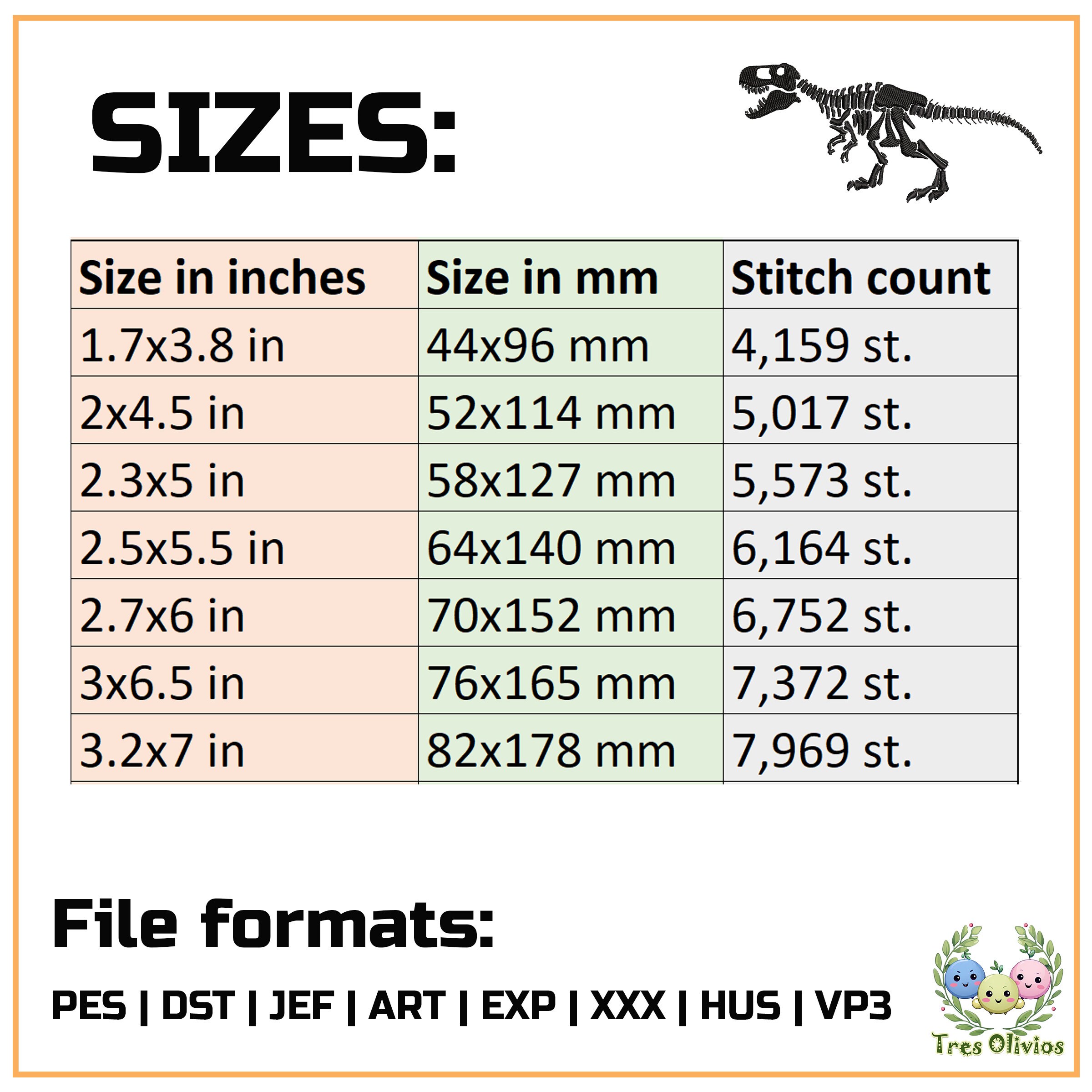 T-rex Dinosaur Machine Embroidery Design, Skeleton Silhouette, Spooky ...