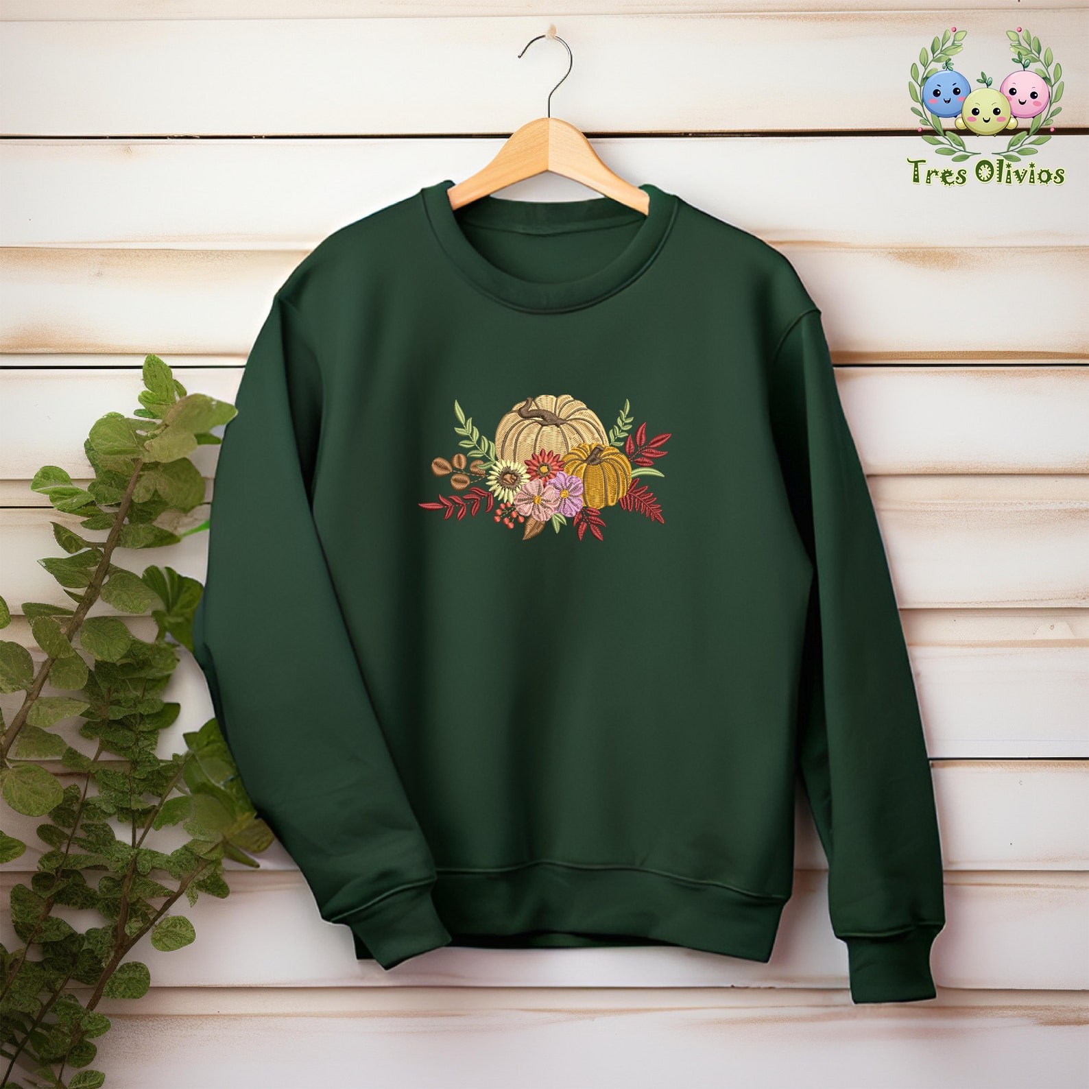 Floral Pumpkins Machine Embroidery Design, Fall, Autumn, Harvest ...