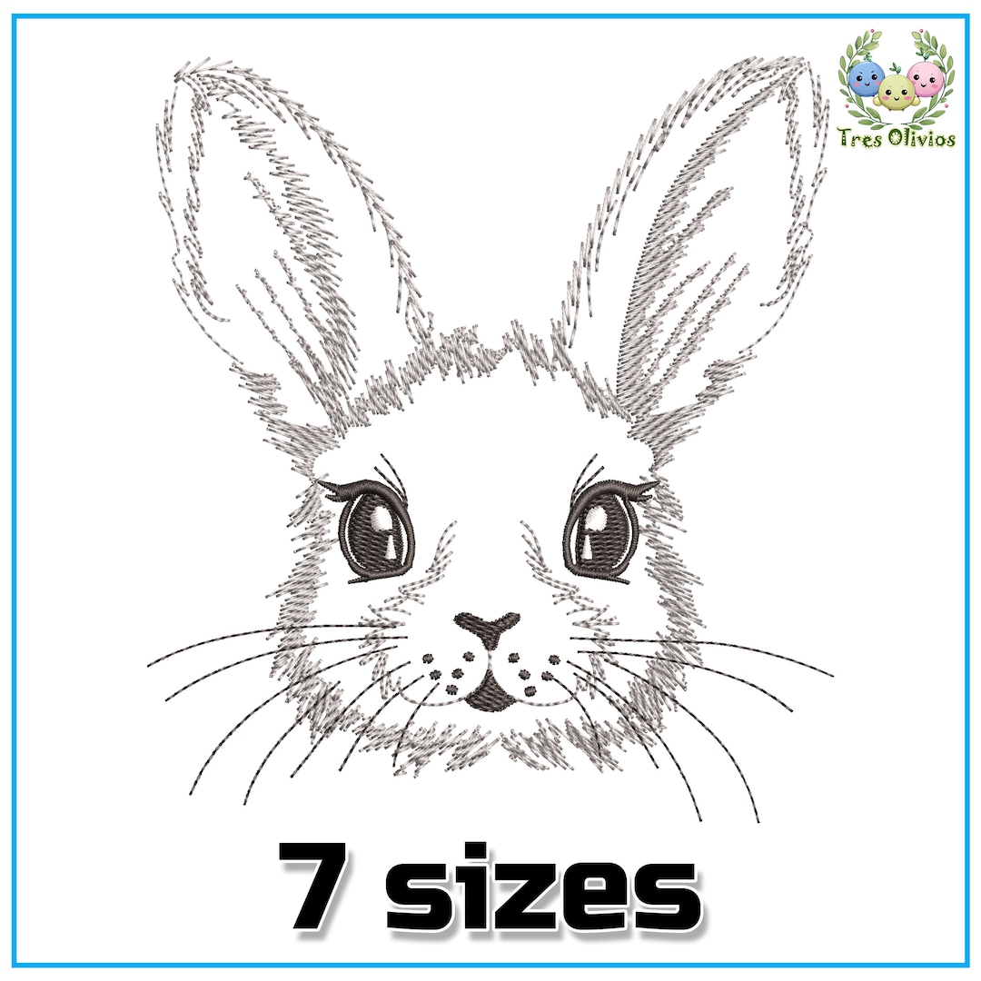 Cute Bunny Machine Embroidery Design, Easter Rabbit, Baby Animal, Light ...