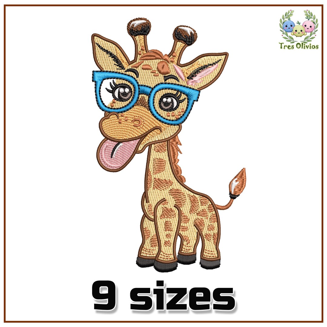 Cute Giraffe Machine Embroidery Design, Baby Animal, Safari, Nursery ...