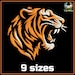 Tiger Roaring Machine Embroidery Design, Wild Animal Portrait, Safari ...