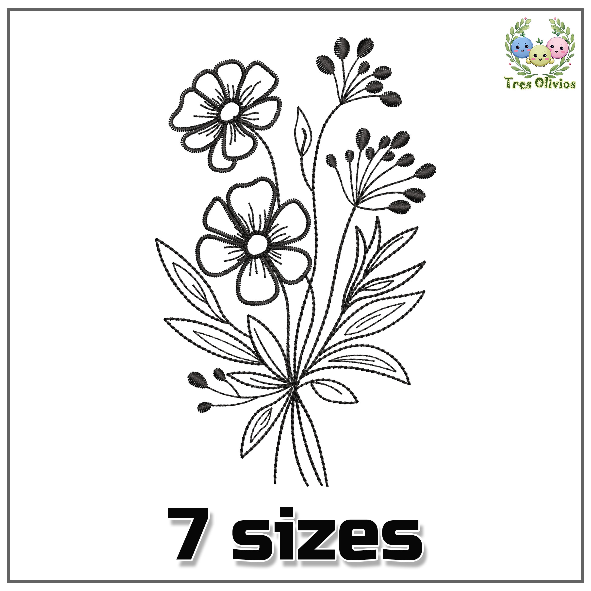 Floral Bundle Machine Embroidery Design, Spring, Summer, Wild Flowers ...