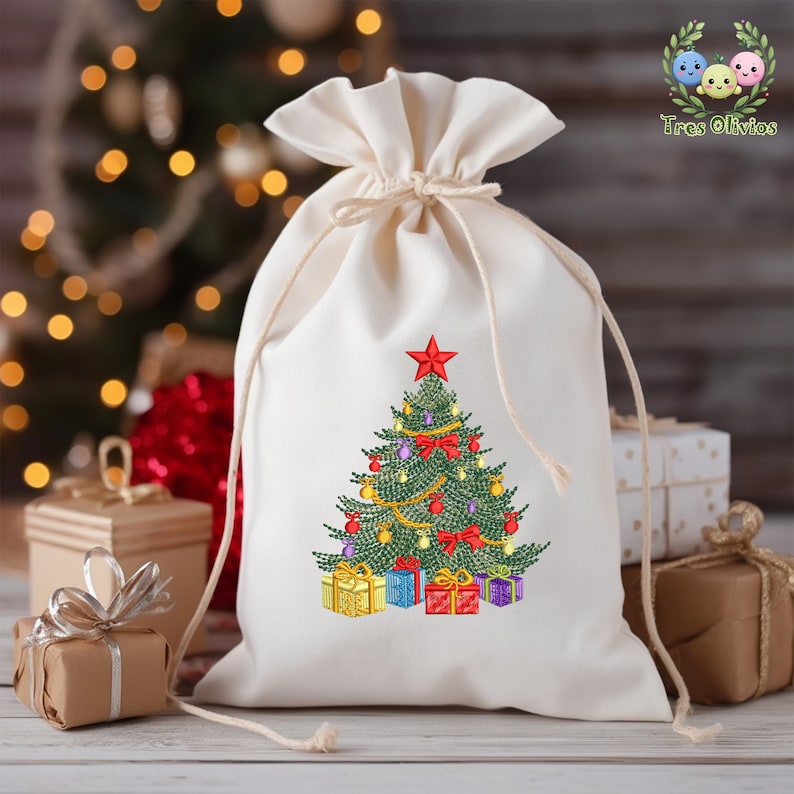 Christmas Tree With Gifts Machine Embroidery Design, Pine Tree, Winter ...