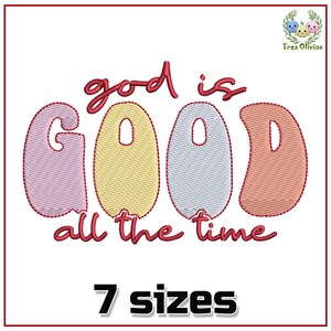 God is Good Vintage Machine Embroidery Design, Retro Bible Scripture ...