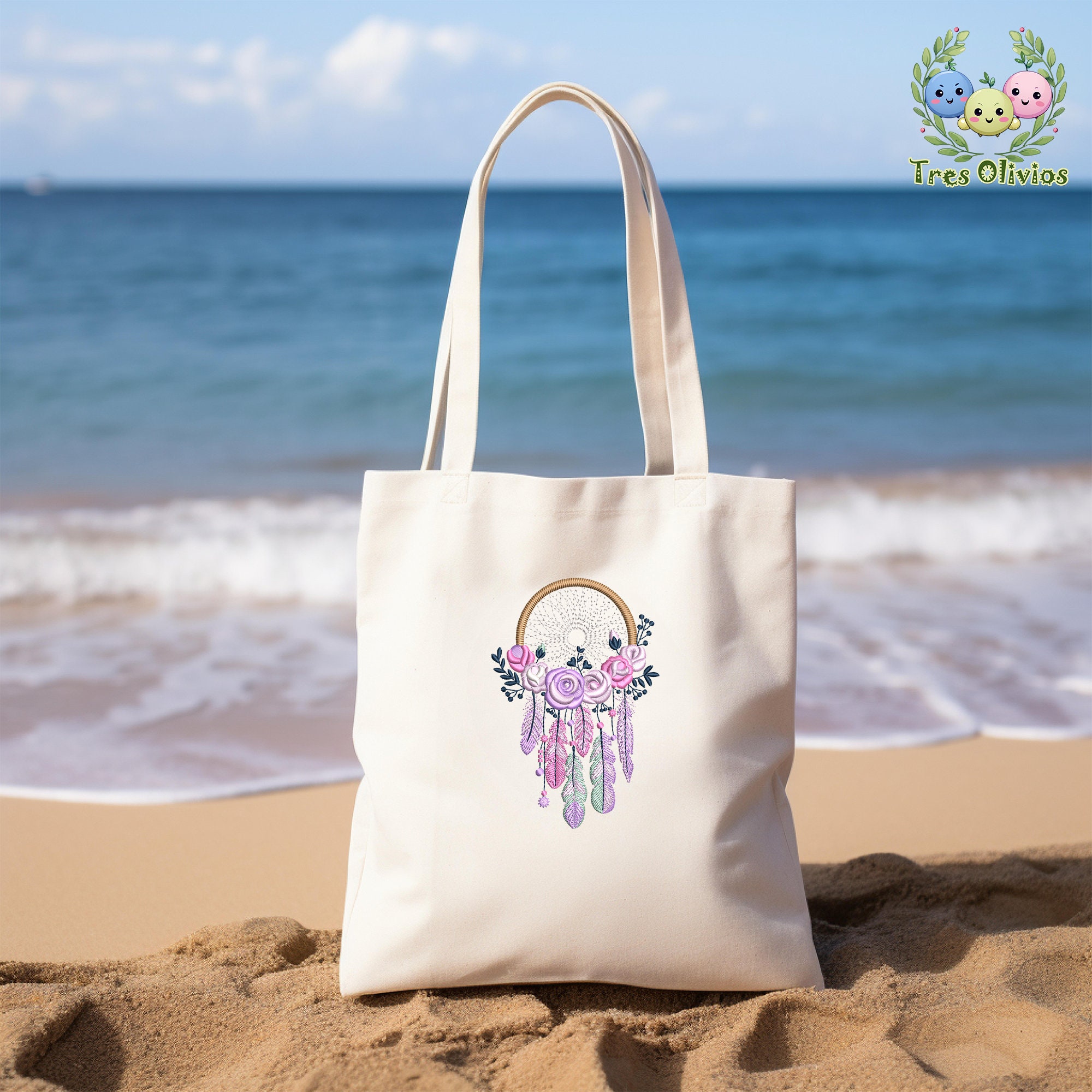 Boho Dreamcatcher Machine Embroidery Design, Floral Bedroom Decor ...