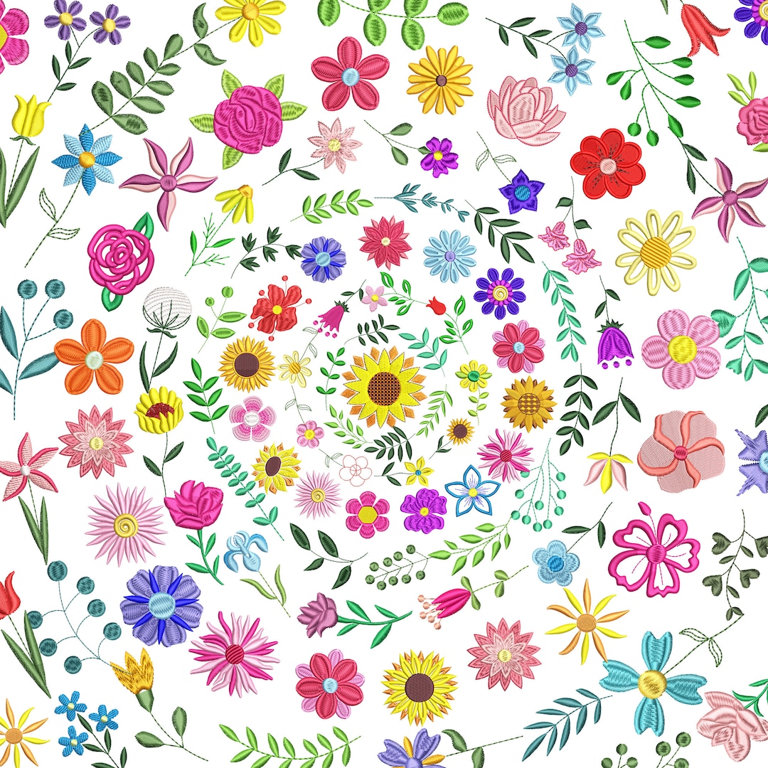 Mini Flowers Machine Embroidery Design, Huge Bundle of Florals and ...