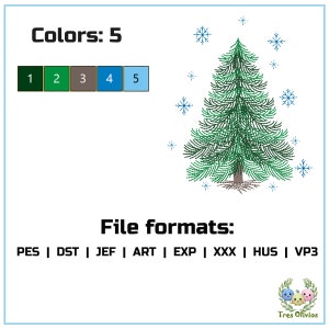 Christmas Tree Machine Embroidery Design, Pine Tree, Winter Forest 4x4 ...