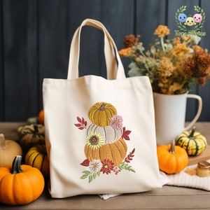 Fall Floral Pumpkins Machine Embroidery Design, Fall, Autumn, Harvest ...