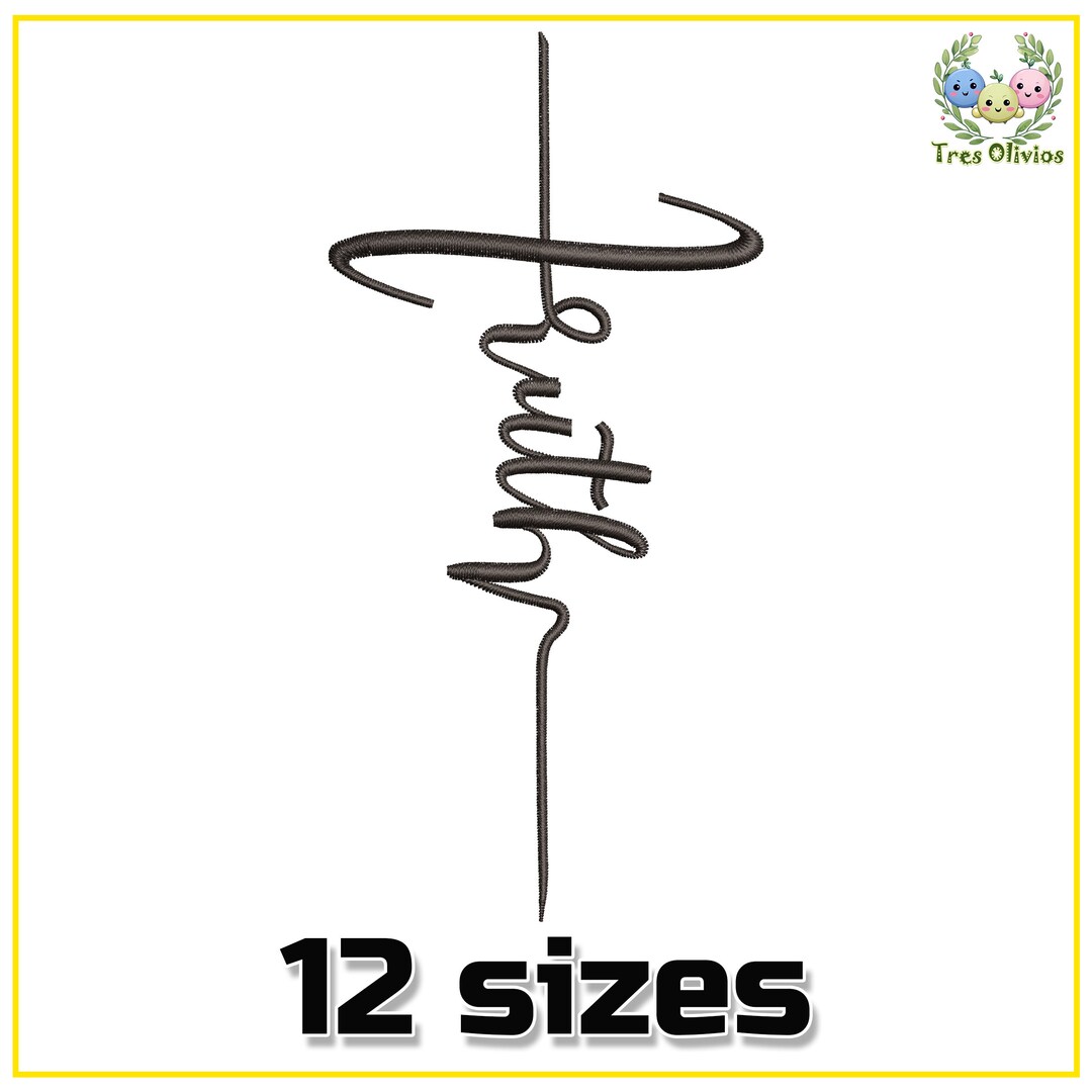 Truth Vertical 12 Sizes, Machine Embroidery Design. Christian Cross ...