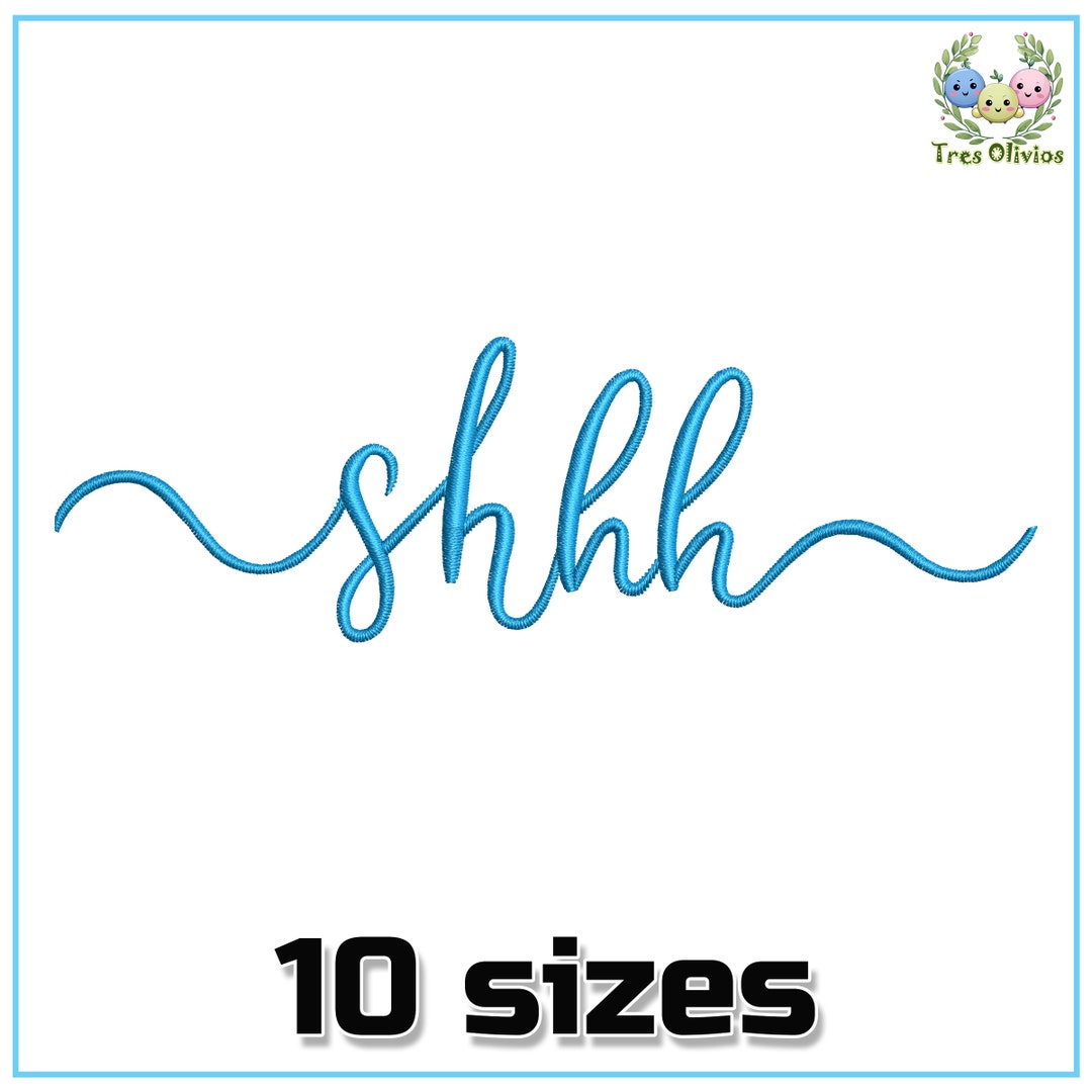 Hand-lettered "shhh" Machine Embroidery Design, Bedroom, Home Decor ...